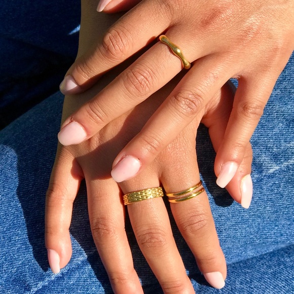 1 Oak | Jewelry | Dainty Delicate Boho Cute Gold Ring Set For Her ...